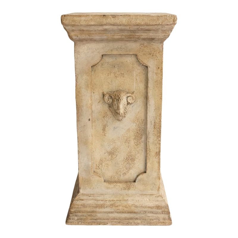 Plinth Grecian Rams Head Fibreglass