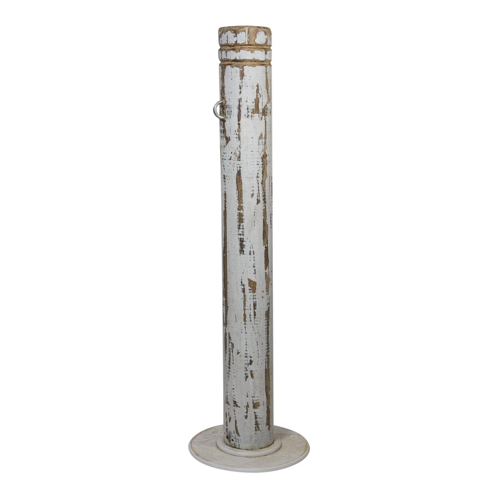 Bollard Rustic Timber White
