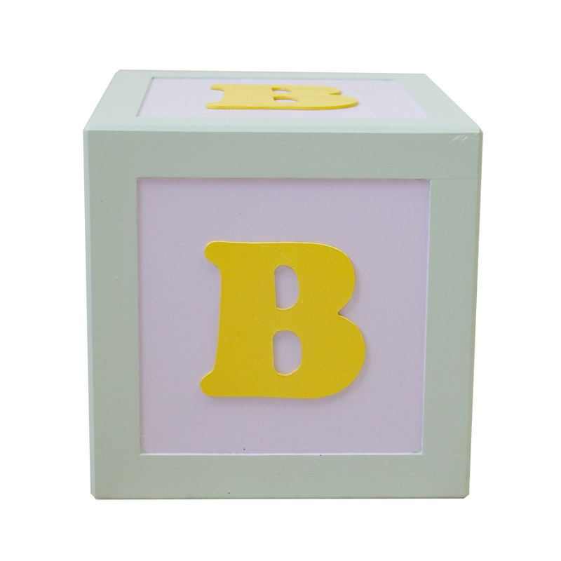 Building Block Letter 'B' Timber Pastel