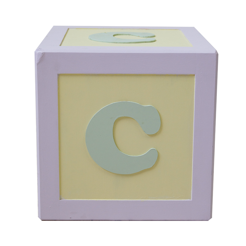 Building Block Letter 'C' Timber Pastel