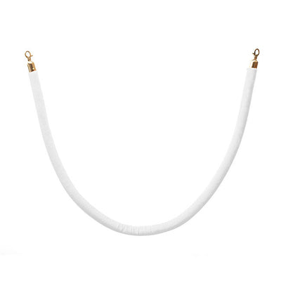Bollard Rope White Velvet & Gold Ends